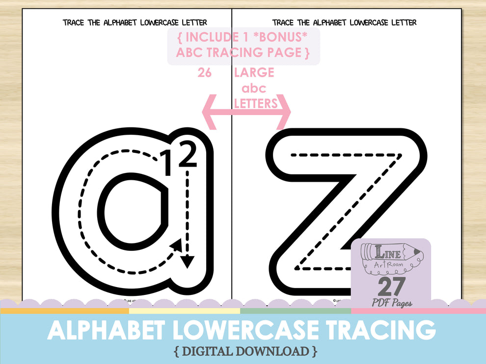 Large Lowercase Traceable Alphabet Printable to Practice Letter ...