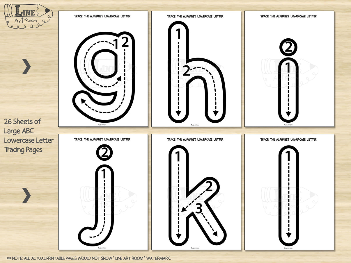 Large Lowercase Traceable Alphabet Printable to Practice Letter ...