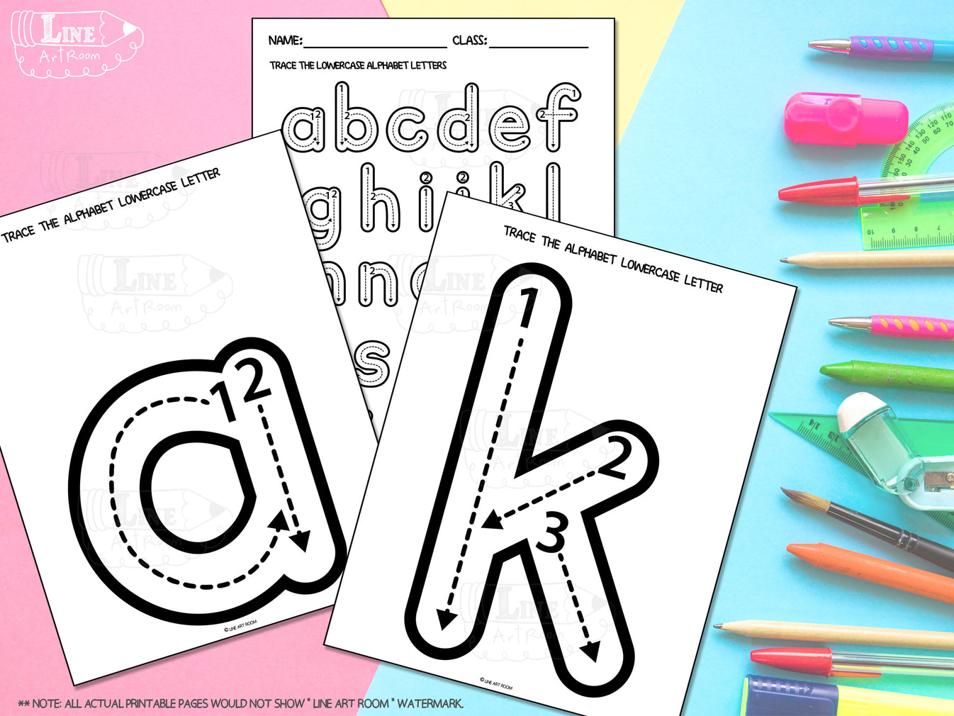 Large Lowercase Traceable Alphabet Printable to Practice Letter ...