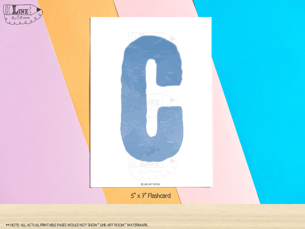 Watercolor Effect Uppercase Letter Flashcards Printable to Make ...