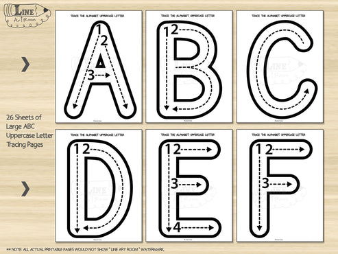 Large Uppercase Traceable Alphabet Printable to Train Handwriting ...