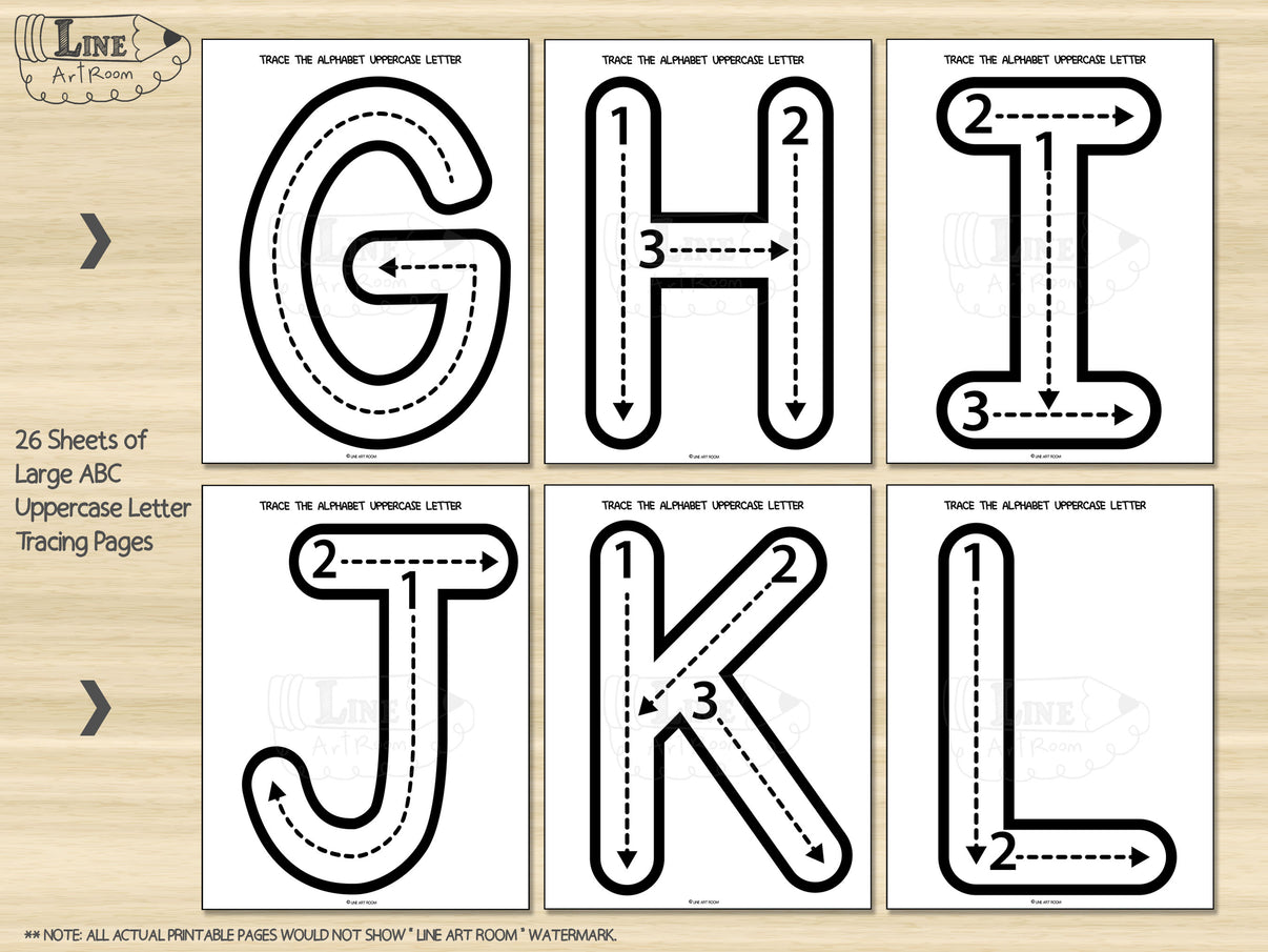 Large Uppercase Traceable Alphabet Printable to Train Handwriting ...