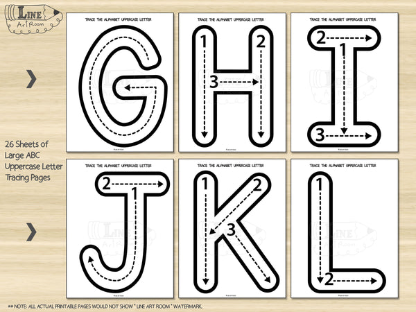 Large Uppercase Traceable Alphabet Printable to Train Handwriting ...