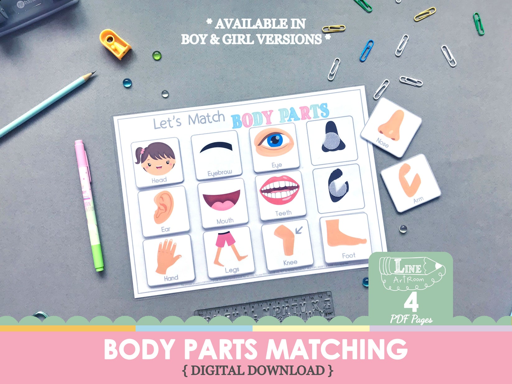 Fun Matching Body Parts Preschool Kids Activities to Engage Learning ...