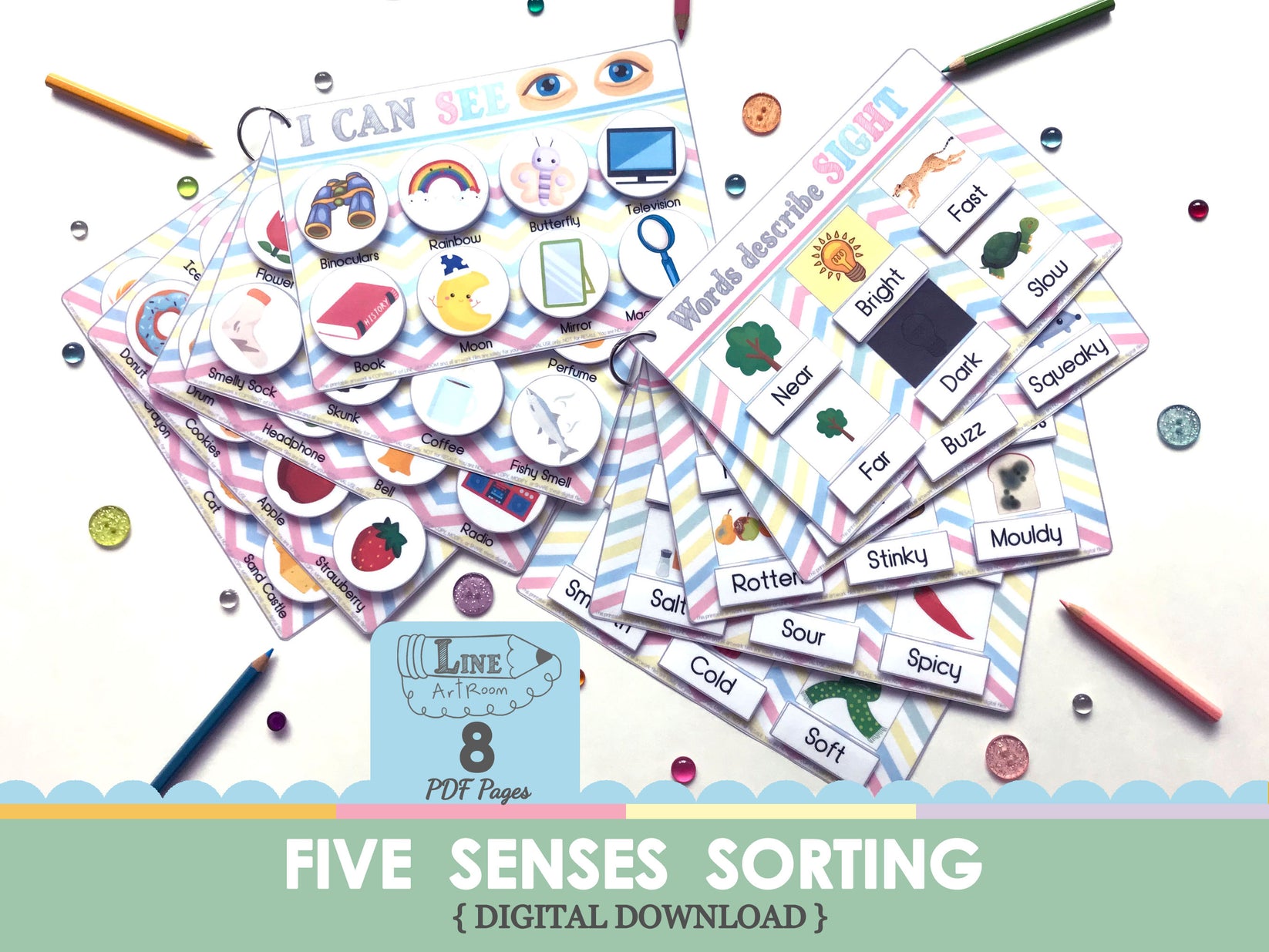 Boost Learning with Five Senses Preschool Theme Sorting Mat Activity ...
