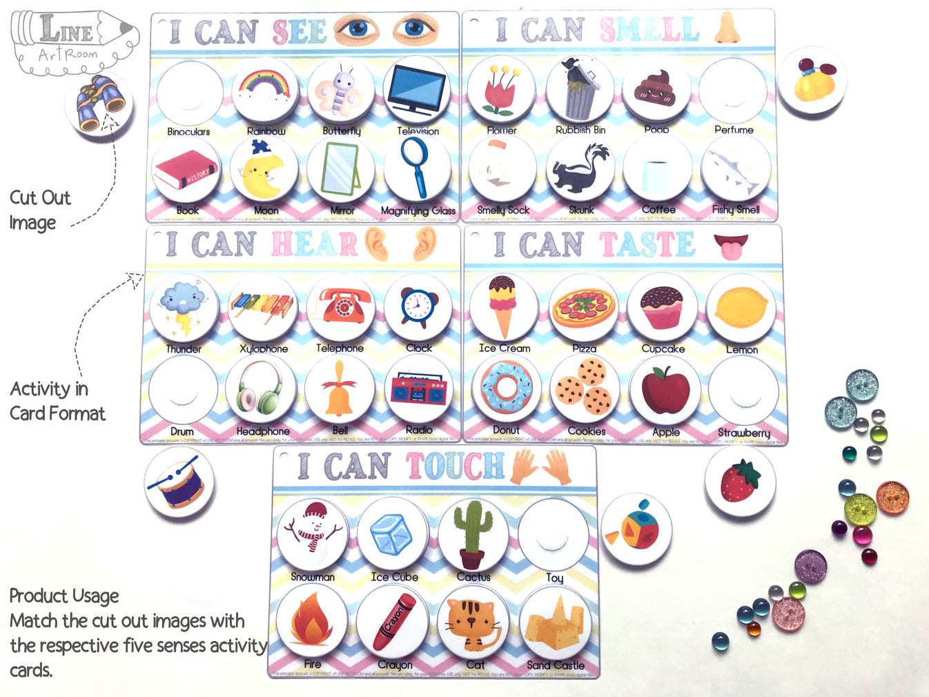 Boost Learning with Five Senses Preschool Theme Sorting Mat Activity ...