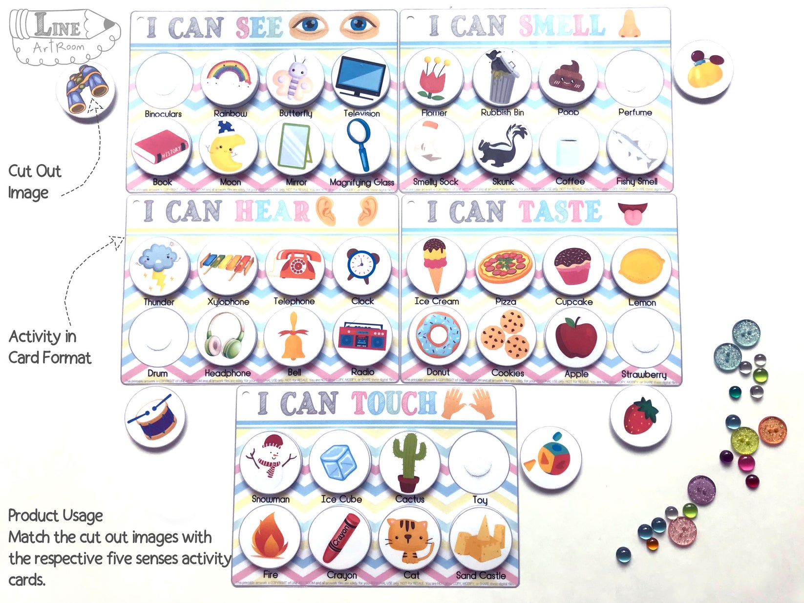Boost Learning with Five Senses Preschool Theme Sorting Mat Activity ...