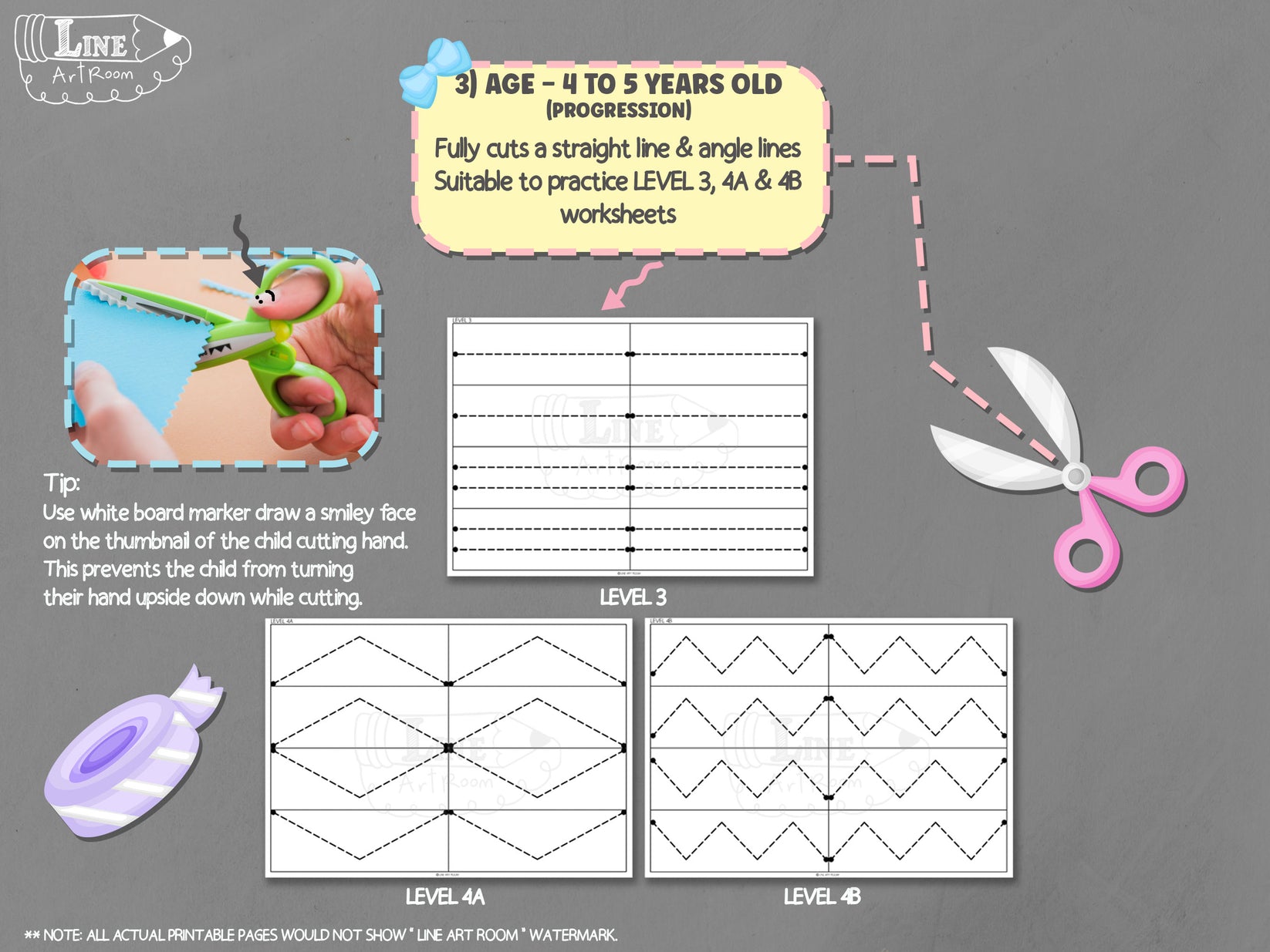 Scissor Cutting Activities of Fine Motor Skills Worksheets for ...