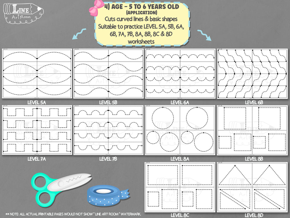 Scissor Cutting Activities of Fine Motor Skills Worksheets for ...