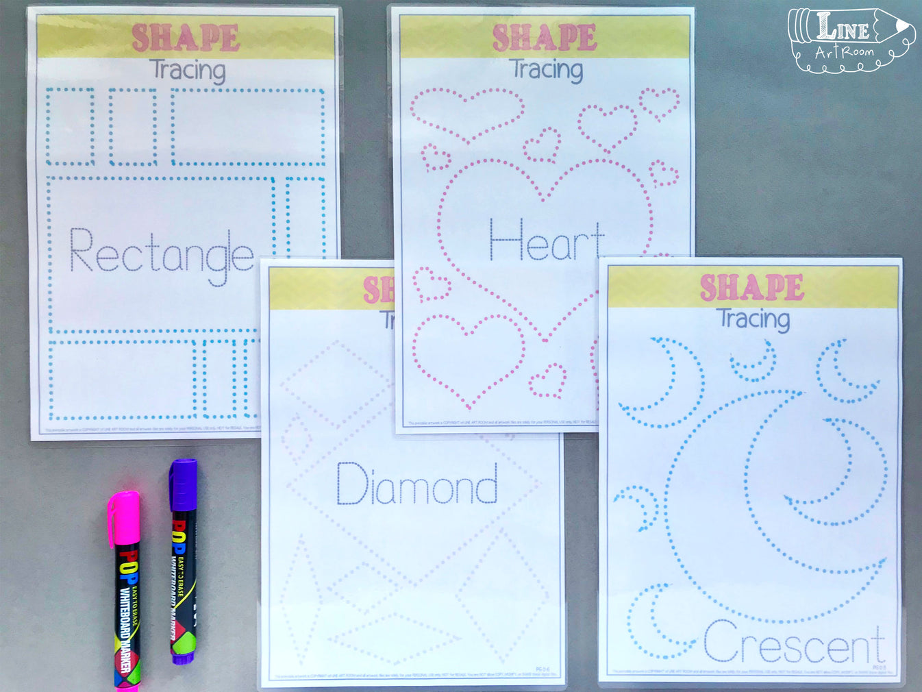Shapes Tracing Worksheets for Nursery – Playful Printable for Kids ...