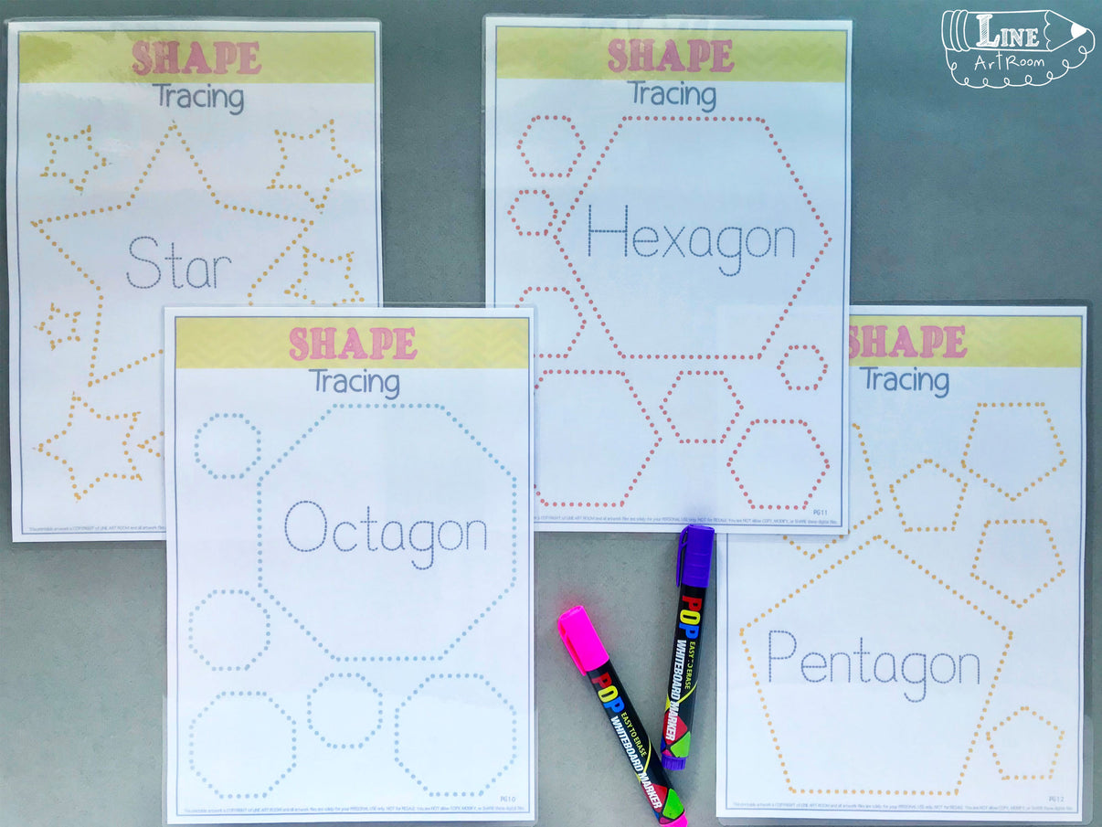 Shapes Tracing Worksheets for Nursery – Playful Printable for Kids ...